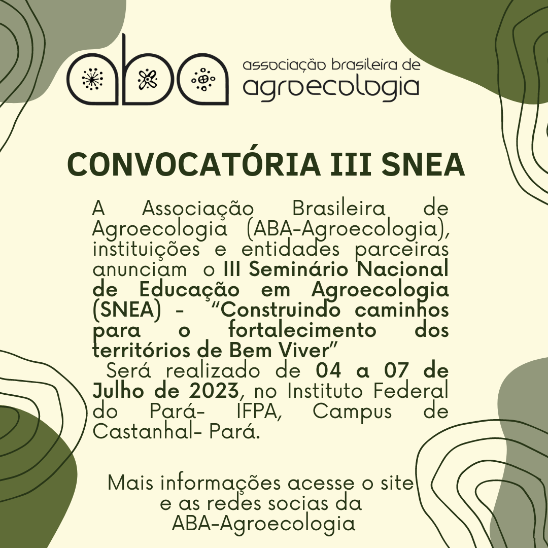 CONVOCATÓRIA III SNEA | ABA Agroecologia